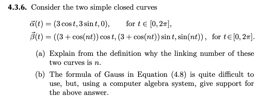 4.3.6. Consider the two simple closed curves | Chegg.com