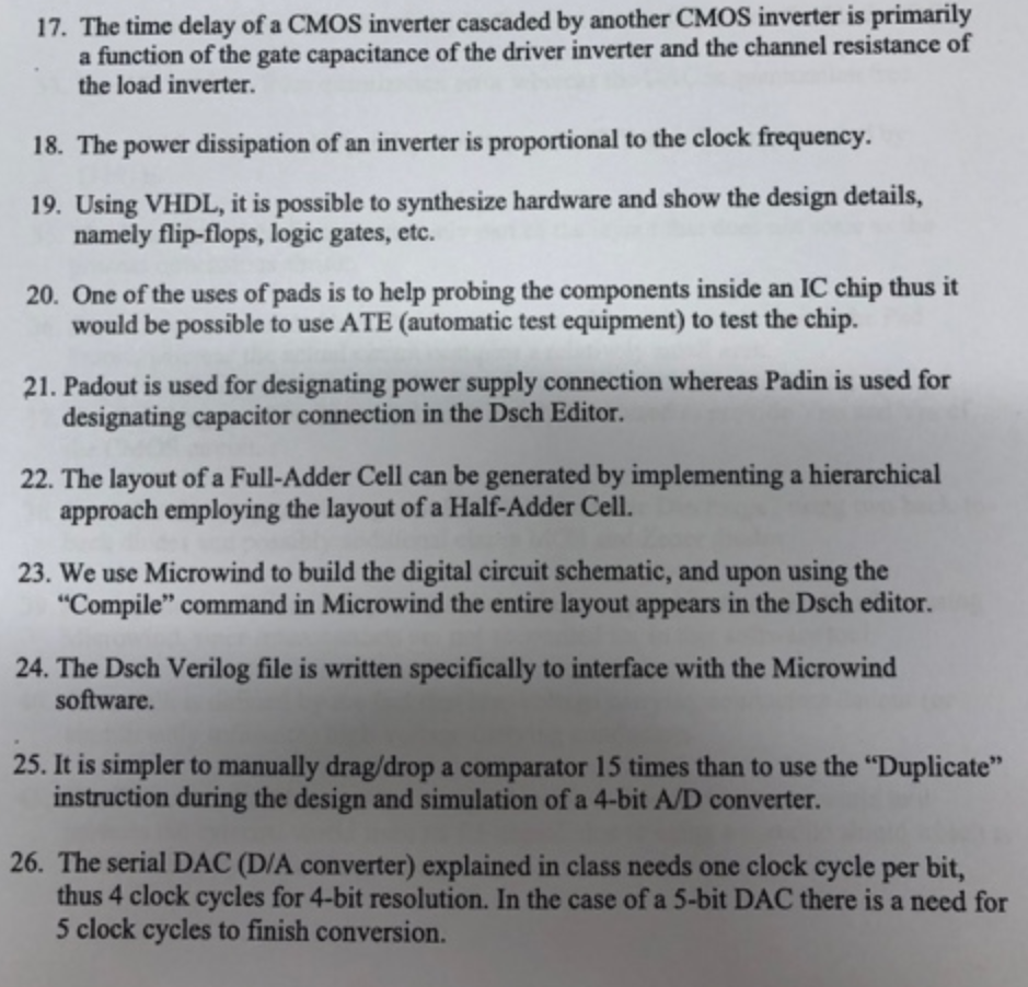 Solved 17. The time delay of a CMOS inverter cascaded by | Chegg.com