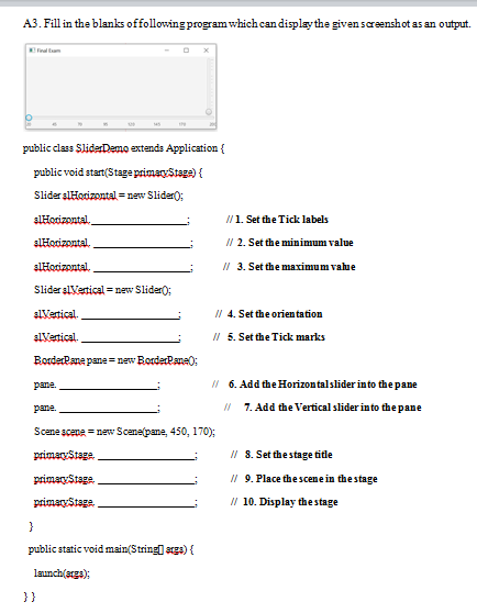 Solved A3. Fill in the blanks of following program which can | Chegg.com
