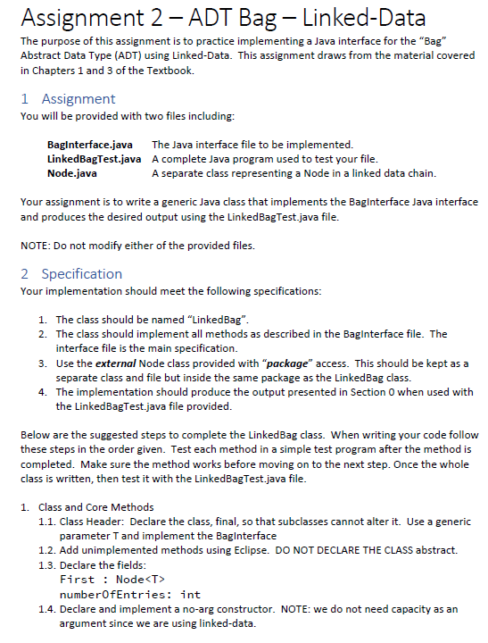 Solved Baginterface.java - Notepad File Edit Format View | Chegg.com