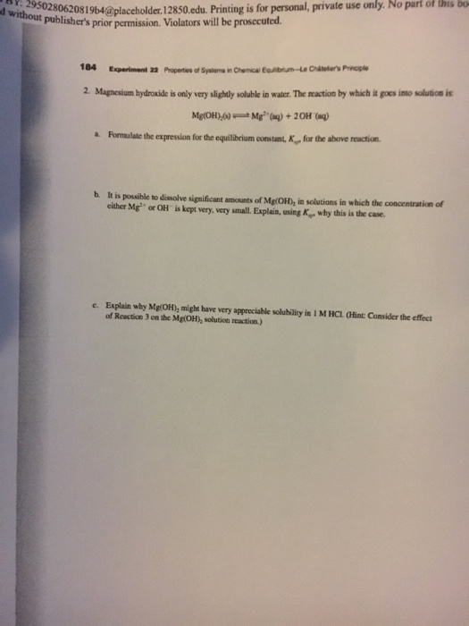 Solved Experiment 22 Advance Study Assignment Properties of | Chegg.com