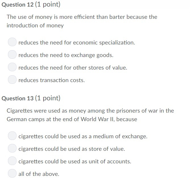 Solved Question 2 (1 point) Saved An economy's output of | Chegg.com