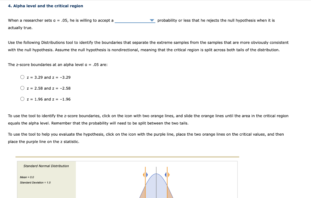 Solved Standard Normal Distribution Mean = 0.0 Standard | Chegg.com