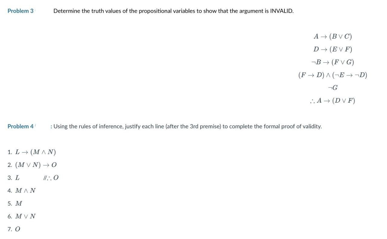 Solved Problem 3 Determine the truth values of the | Chegg.com
