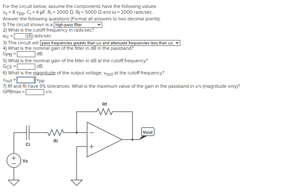 Solved For the circuit below, assume the components have the | Chegg.com