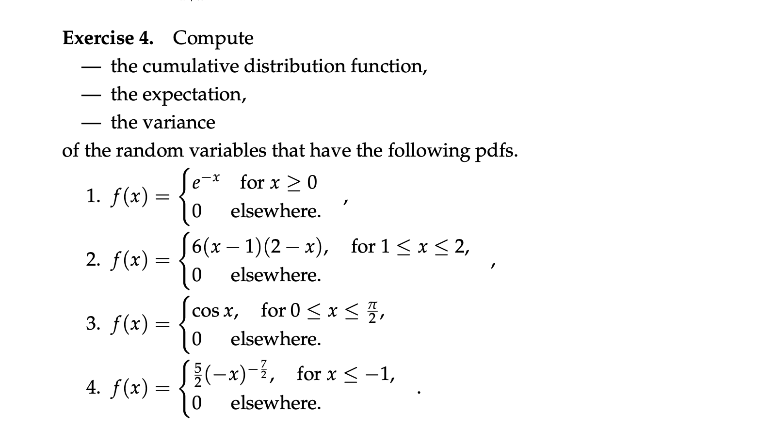 Solved Exercise 4. Compute — the cumulative distribution | Chegg.com