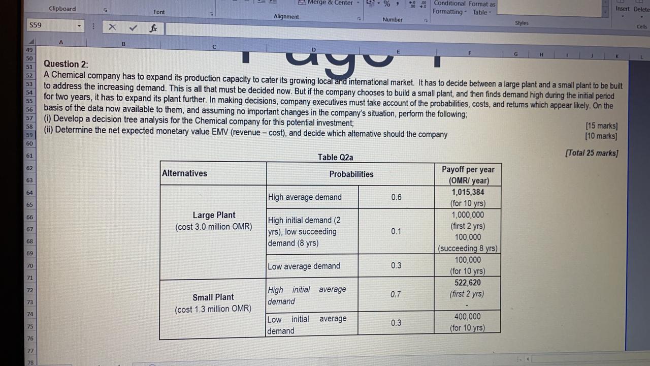 Solved Merge & Center % 5 Clipboard г. Conditional Format as | Chegg.com
