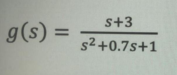 Solved Examine the transfer function given above with the | Chegg.com
