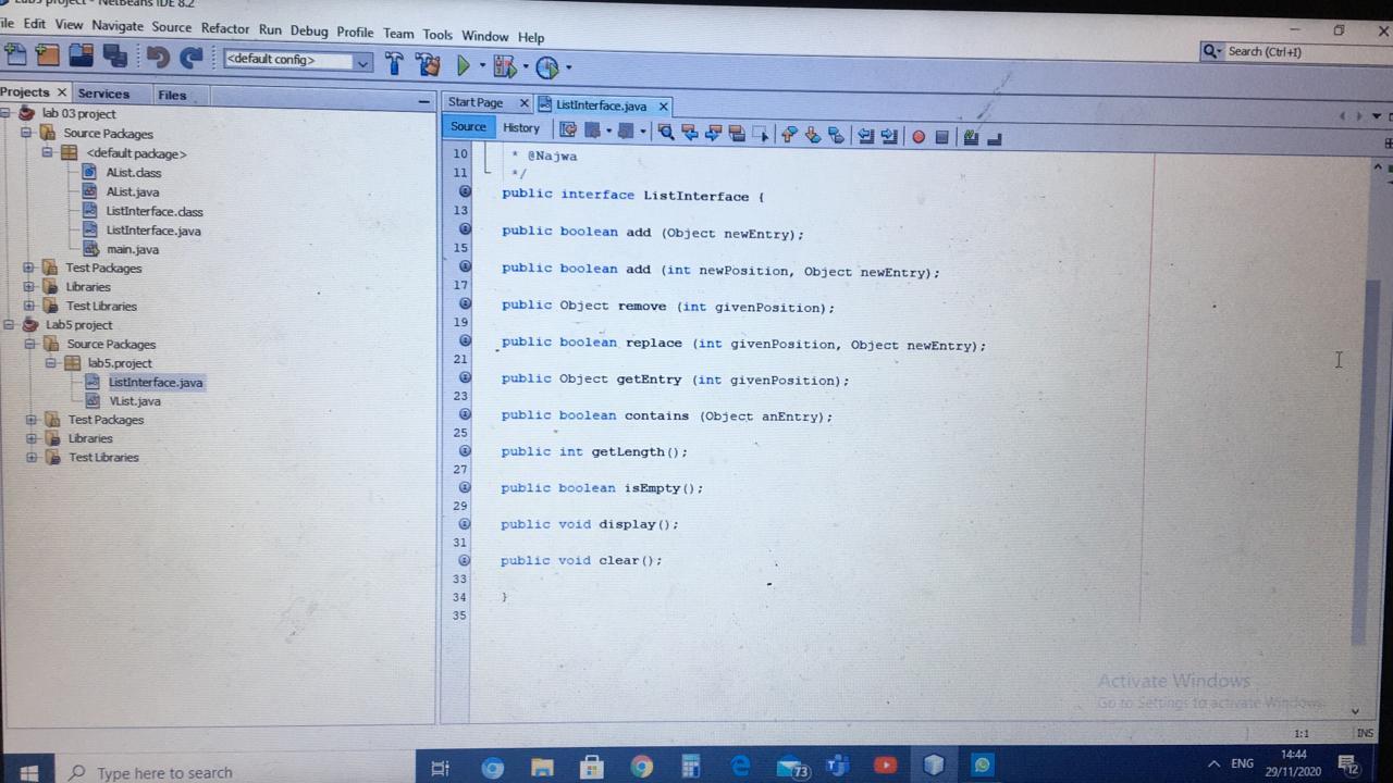 Solved Data Structure Lab Lab Number: (5) Subject: V List | Chegg.com