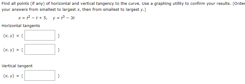Solved Find all points (if any) of horizontal and vertical | Chegg.com