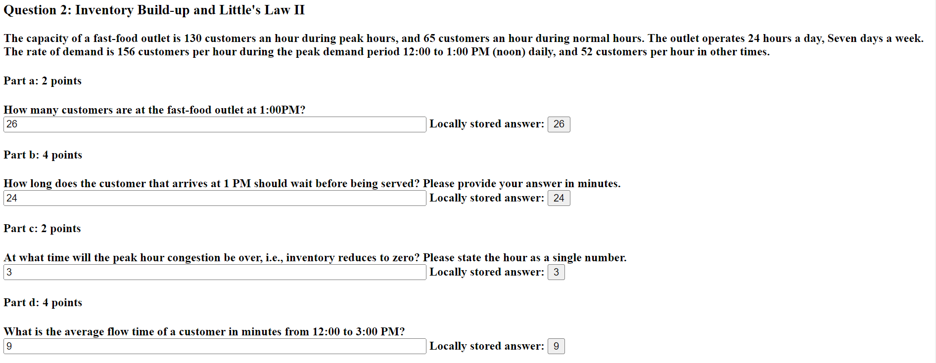 Solved What is the average flow time of a customer in | Chegg.com