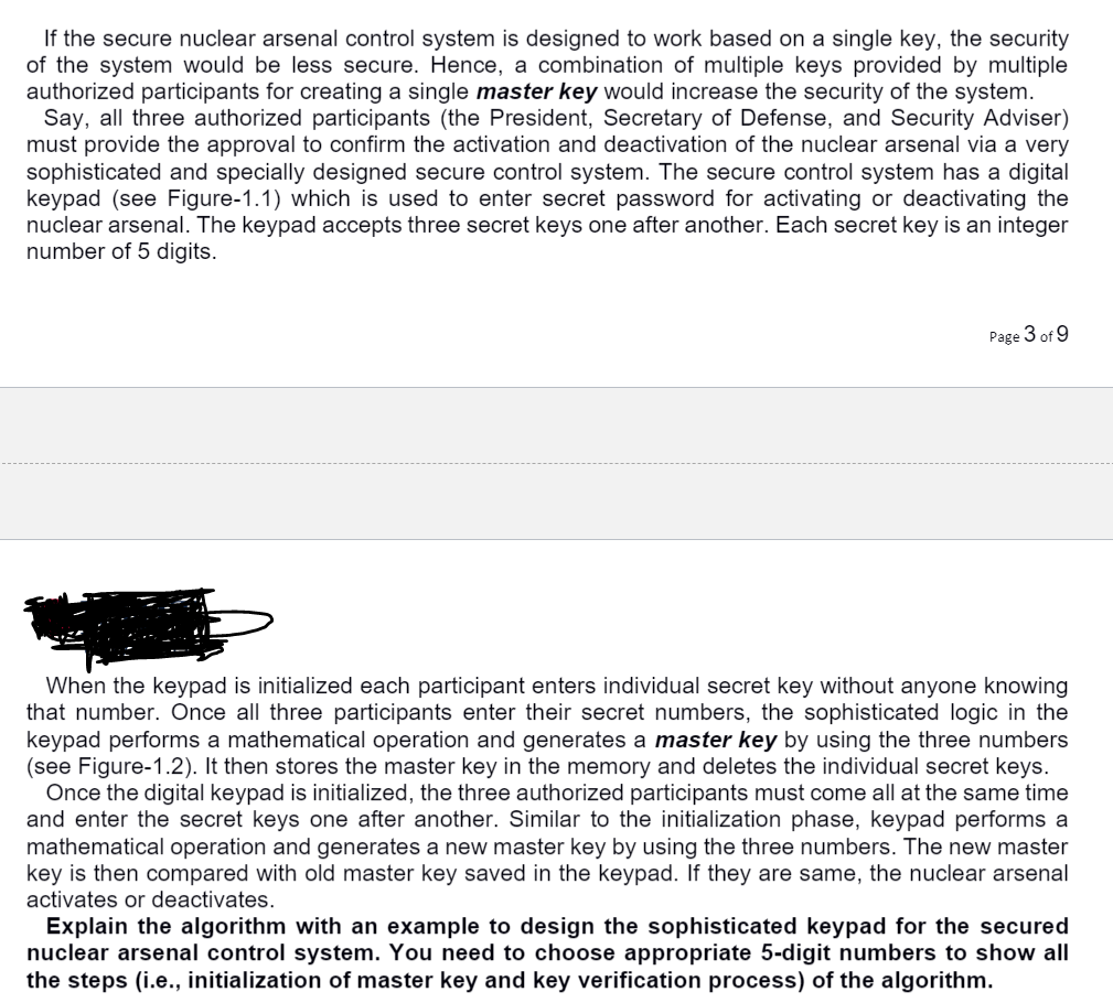 Solved Q1. Designing Cryptographic Algorithm for Secure | Chegg.com