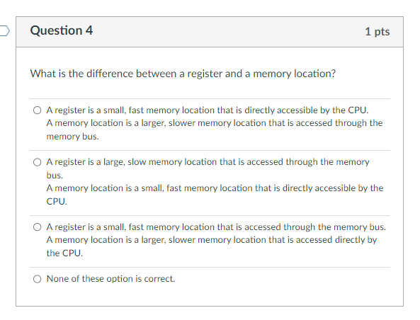 Solved Question 4What is the difference between a register | Chegg.com