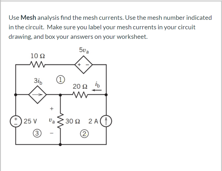 Solved Use Mesh analysis find the mesh currents. Use the | Chegg.com