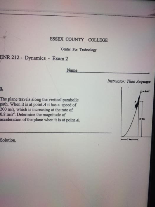ESSEX COUNTY COLLEGE Center For Technology ENR 212- | Chegg.com