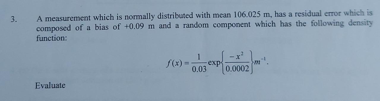 Solved A measurement which is normally distributed with mean | Chegg.com