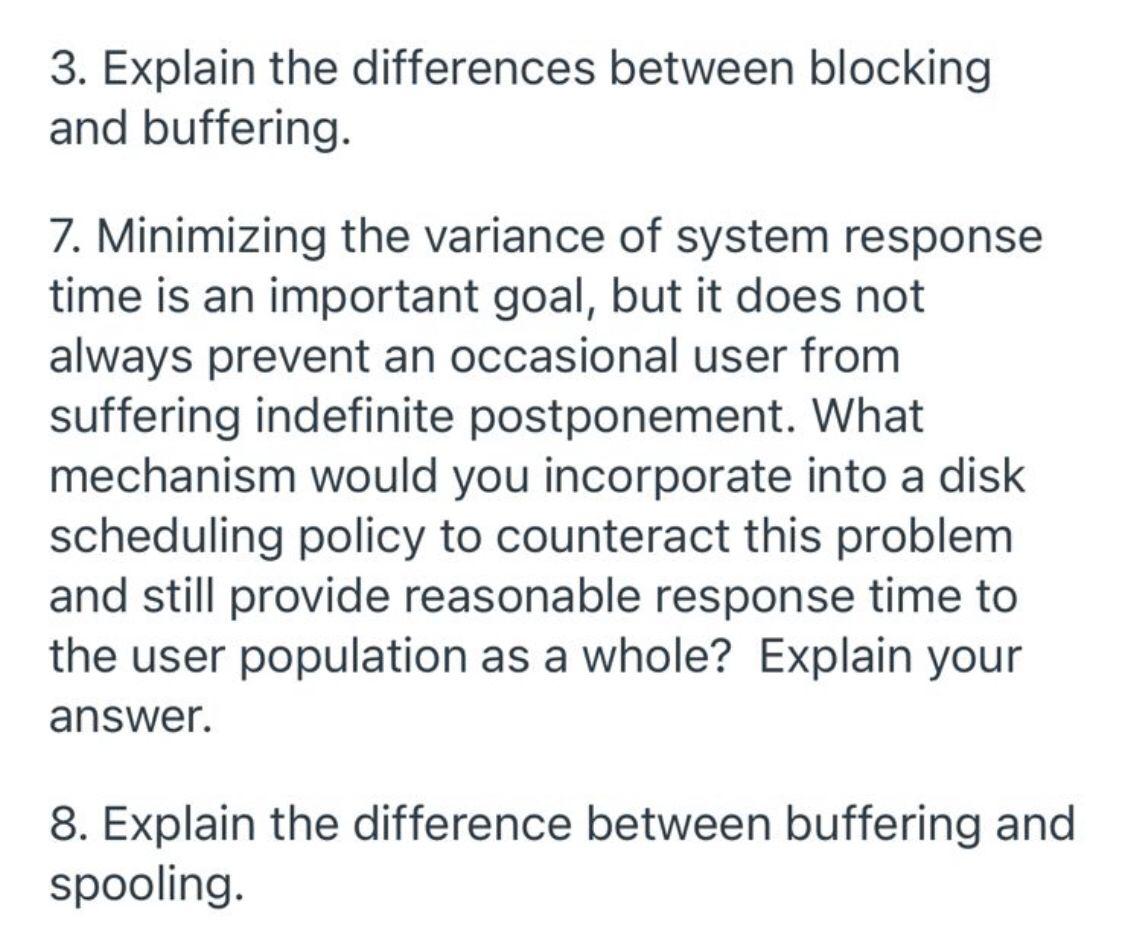 Solved 3. Explain the differences between blocking and | Chegg.com