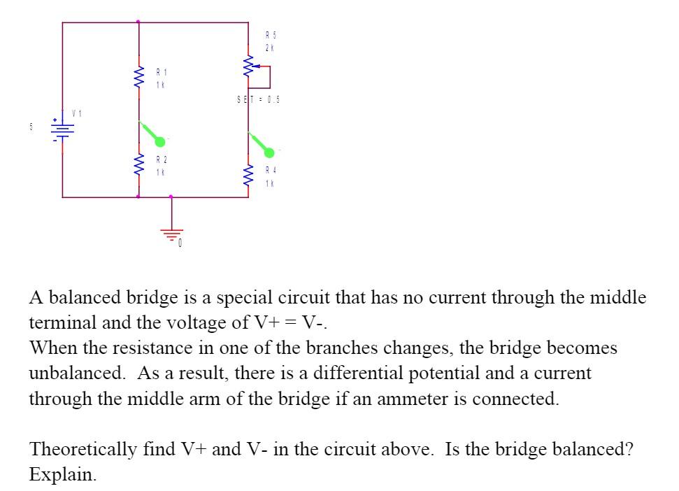 Solved 2 11 SET: 0.1 A balanced bridge is a special circuit | Chegg.com