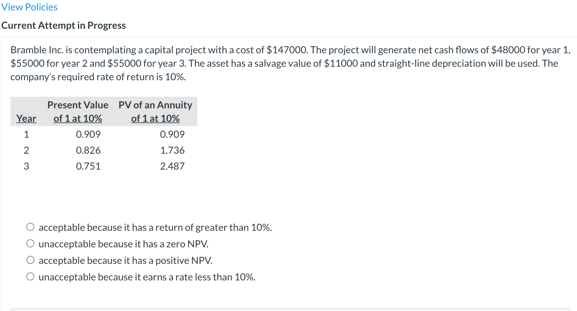 Solved View Policies Current Attempt in Progress Bramble | Chegg.com