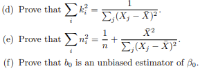 Solved b1=∑j(Xj−Xˉ)2∑i(Xi−Xˉ)(Yi−Yˉ),b0=Yˉ−b1Xˉ (a) Find | Chegg.com