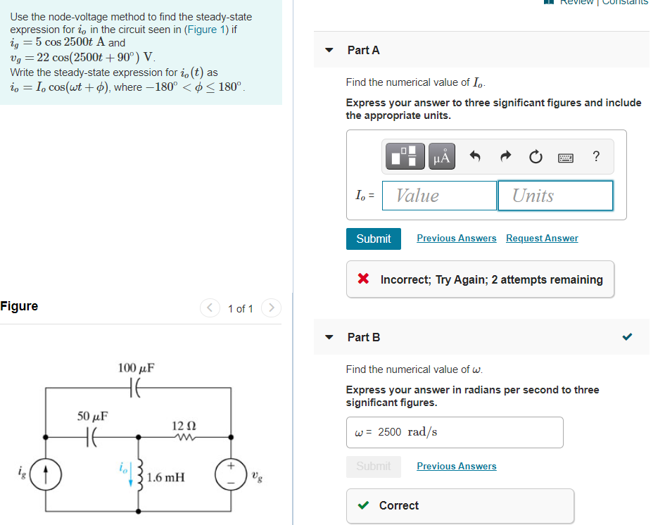 Solved Use the node-voltage method to find the steady-state | Chegg.com
