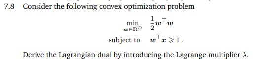 Solved .8 Consider the following convex optimization problem | Chegg.com