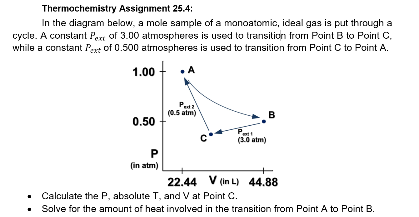 Solved Thermochemistry Assignment 25.4: In the diagram | Chegg.com