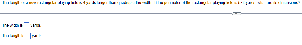 Solved The length of a new rectangular playing field is 4 | Chegg.com