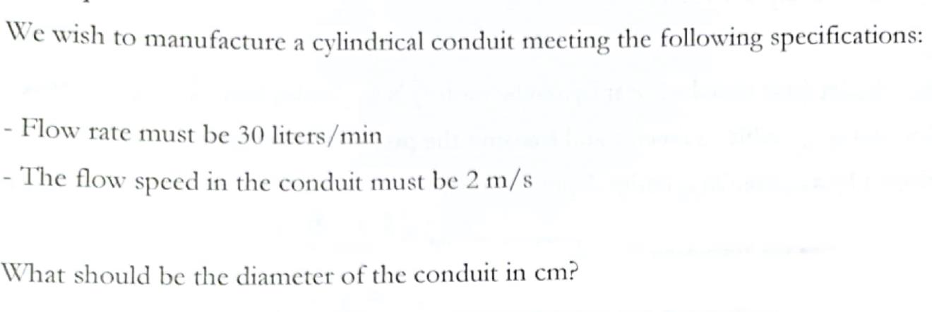 Solved We wish to manufacture a cylindrical conduit meeting | Chegg.com