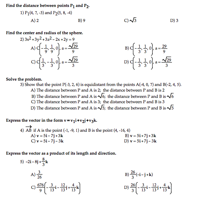Solved Find the distance between points P1 and P2. 1) | Chegg.com