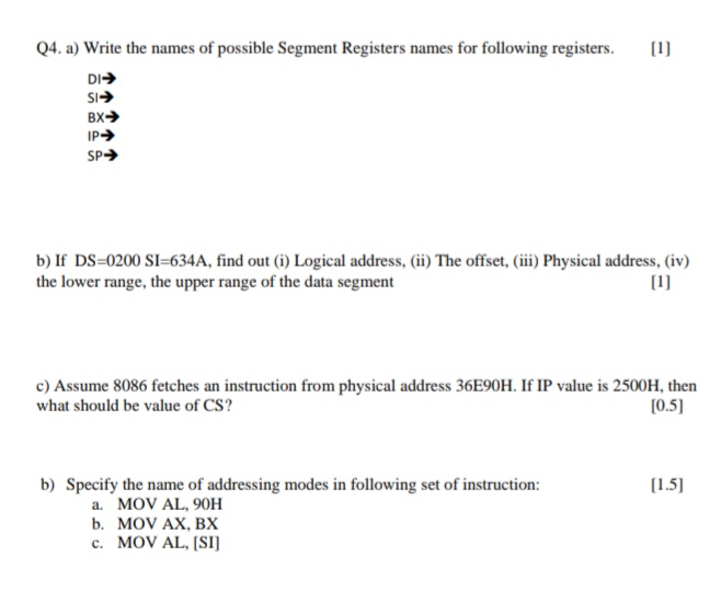Memory content Registers Memory content 28 | Physical | Chegg.com