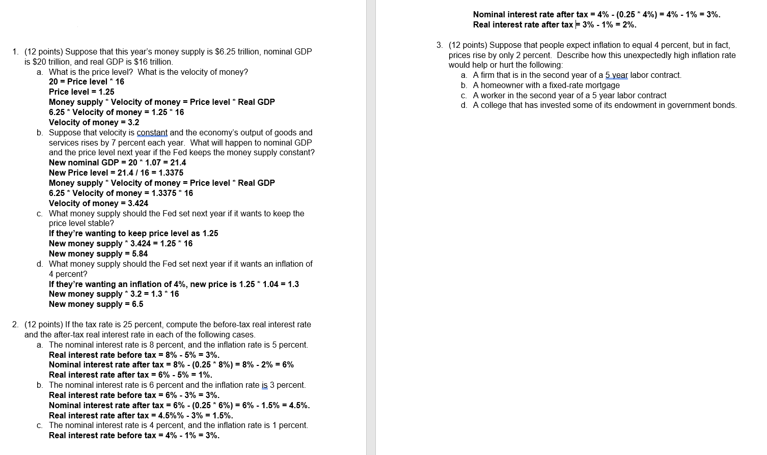 Solved Nominal interest rate after tax = 4% - (0.25 * 4%) = | Chegg.com