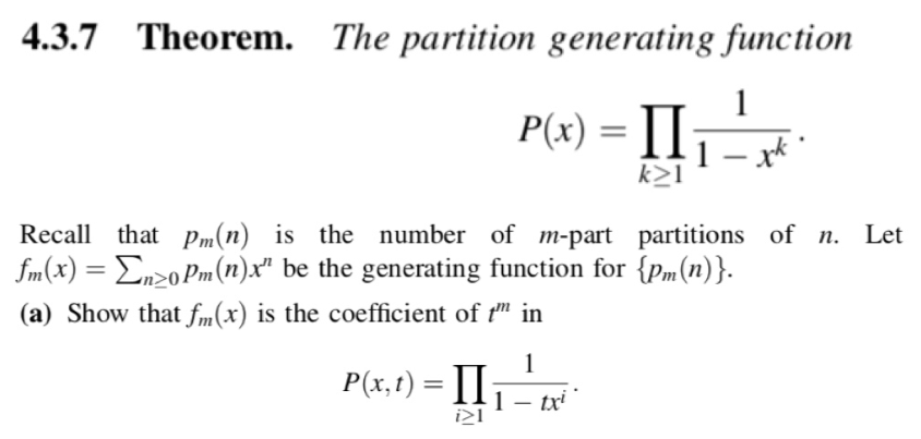 4 3 7 Theorem The Partition Generating Function K21