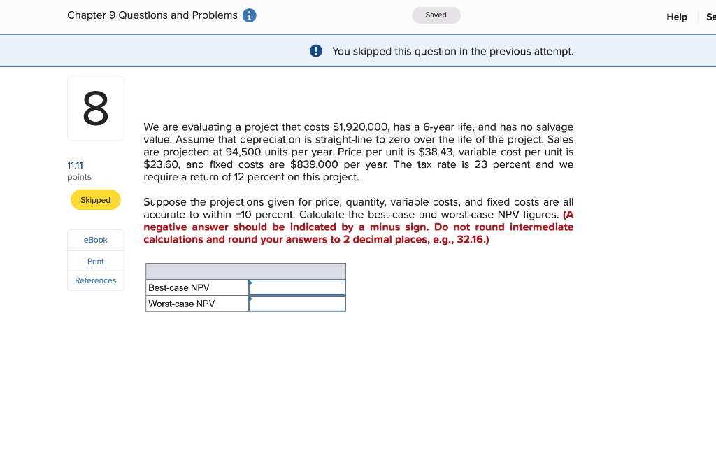 We are evaluating a project that costs $1,920,000, | Chegg.com