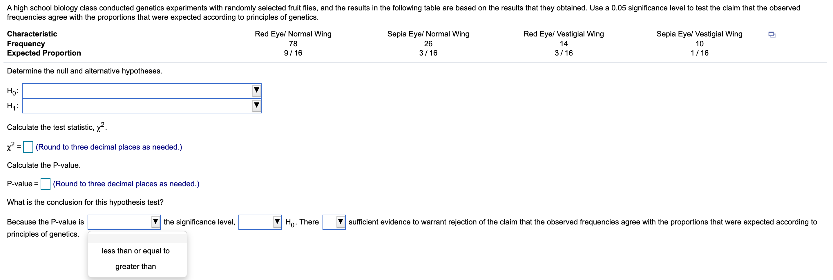 Solved A high school biology class conducted genetics | Chegg.com