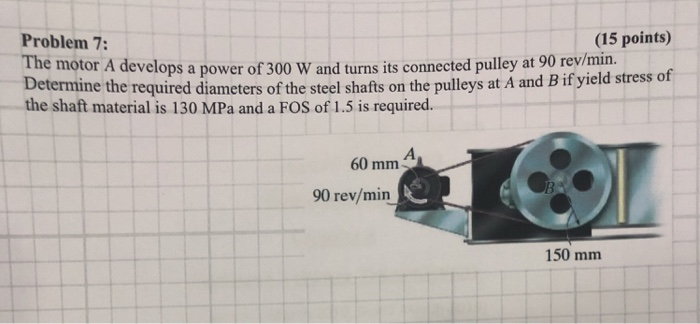 Solved Problem 7 The motor A develops a power of 300 W and | Chegg.com