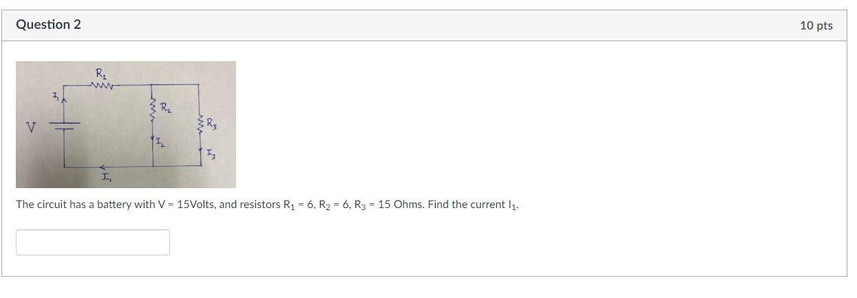 Solved Question 2 10 pts R₂ ww R2 Rz YIL I, The circuit has | Chegg.com