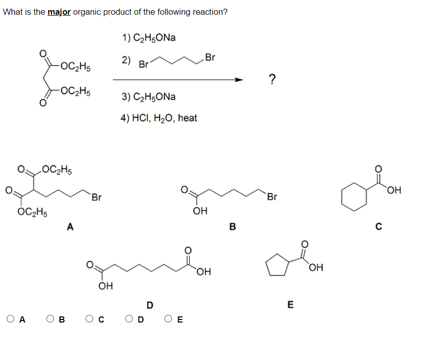Solved What is the major organic product of the following | Chegg.com