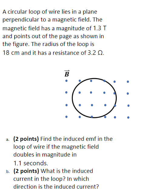 Solved A circular loop of wire lies in a plane perpendicular | Chegg.com