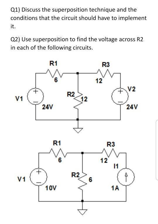 Solved Q1) Discuss the superposition technique and the | Chegg.com