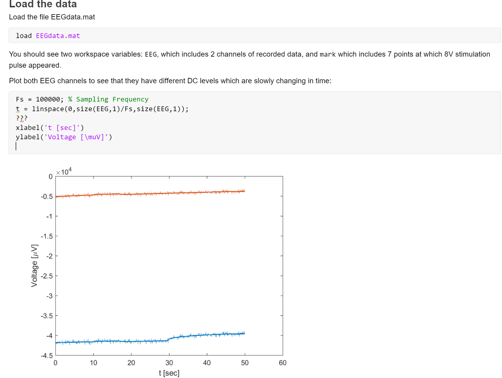 Load the data Load the file EEGdata.mat load | Chegg.com