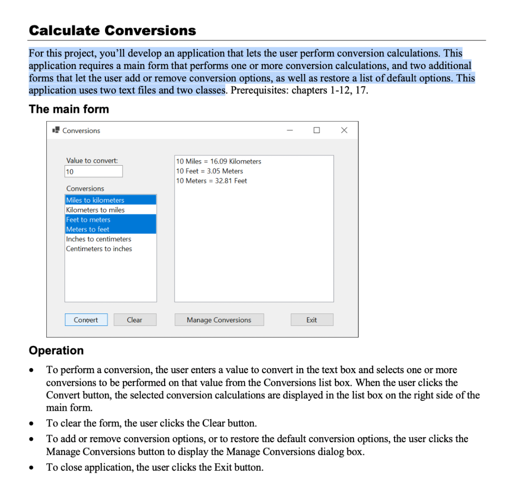Solved Calculate Conversions For this project, you'll | Chegg.com