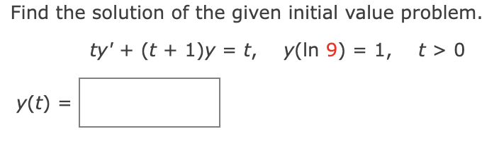 Solved Find the solution of the given initial value problem. | Chegg.com
