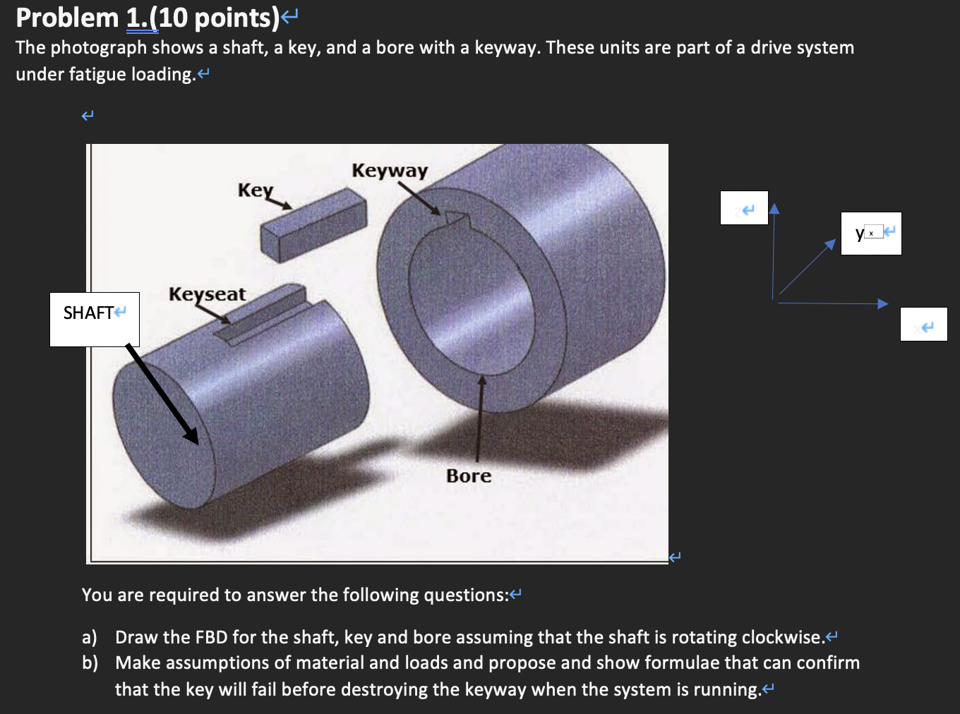 Solved Problem 1.(10 points) The photograph shows a shaft, a | Chegg.com