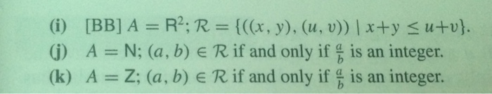 Solved transitivity. Thus, (a, U) 8. Determine whether each | Chegg.com