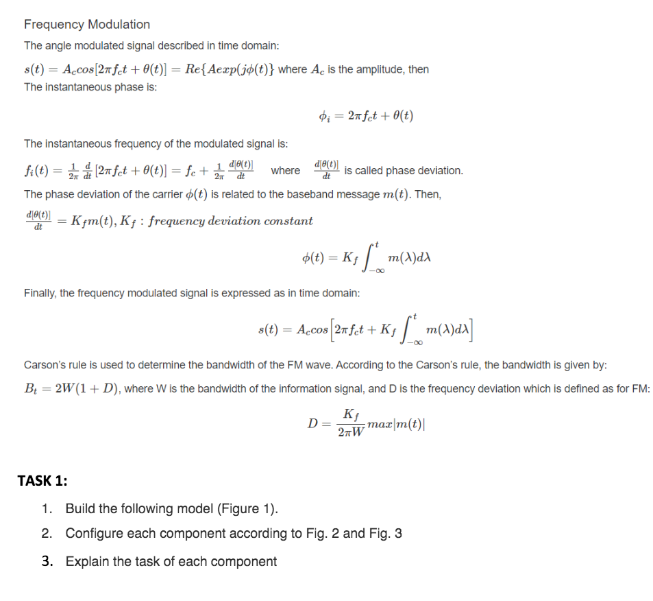 Solved Frequency Modulation The angle modulated signal | Chegg.com