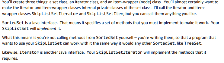 Implement a skip list as a genericized SkipListSet | Chegg.com