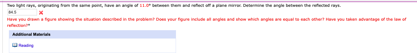 Solved Two light rays, originating from the same point, have | Chegg.com