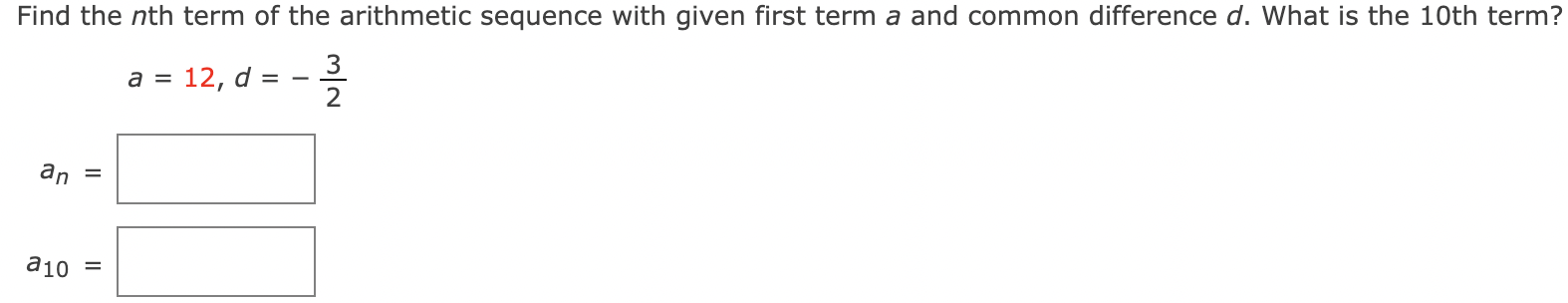 Solved Find the indicated term of the arithmetic sequence | Chegg.com
