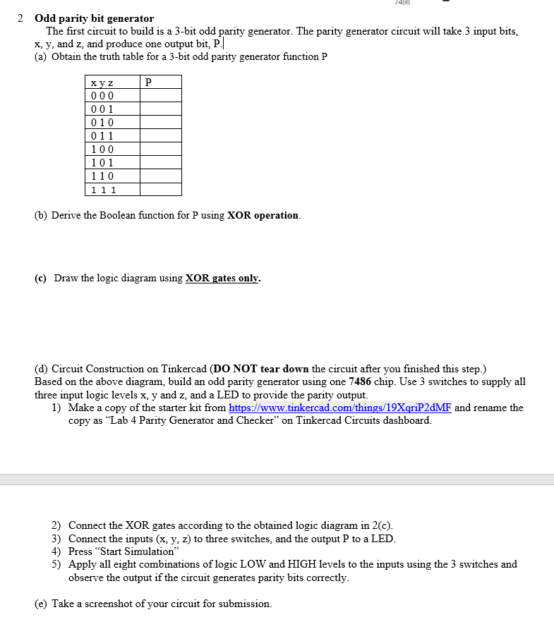 2 Odd Parity Bit Generator The First Circuit To Build